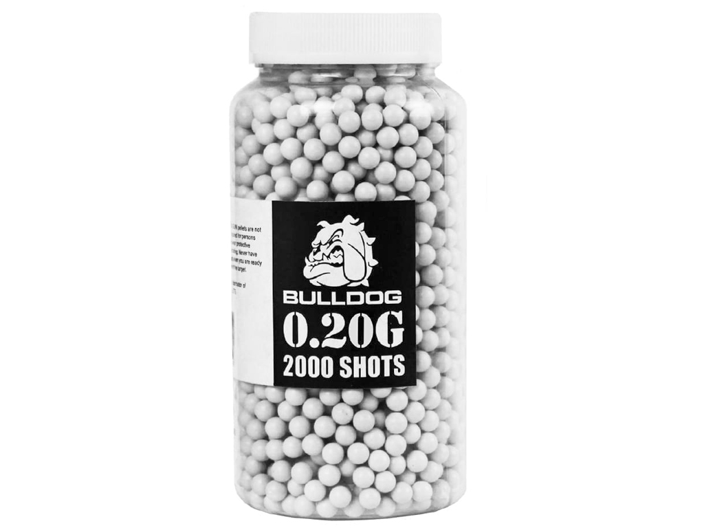 Bulldog Airsoft 2000 x 20g x 6mm BB Pellets White Tub | AGS